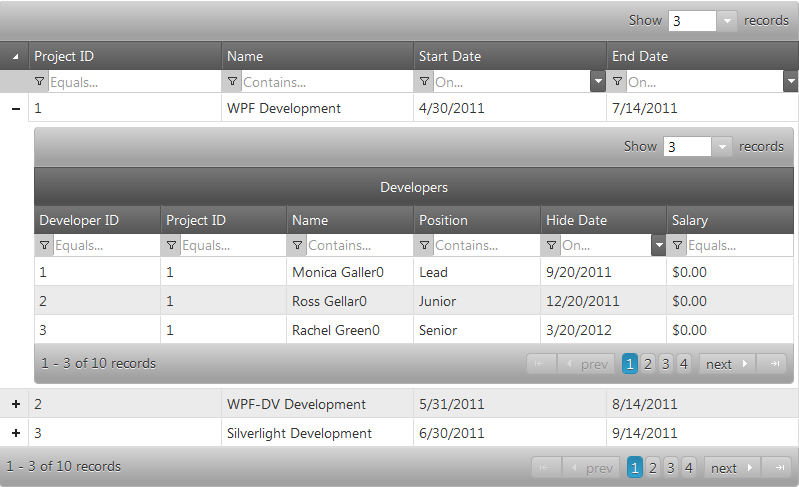 Jquery Hierarchical Grid Enabling Paging Sorting And Filtering In The Grid Infragistics Blog 2977